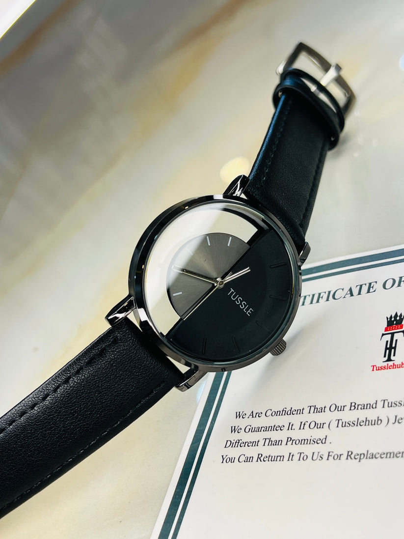 All Black Tussle Half Dial Watch – TUSSLEHUB