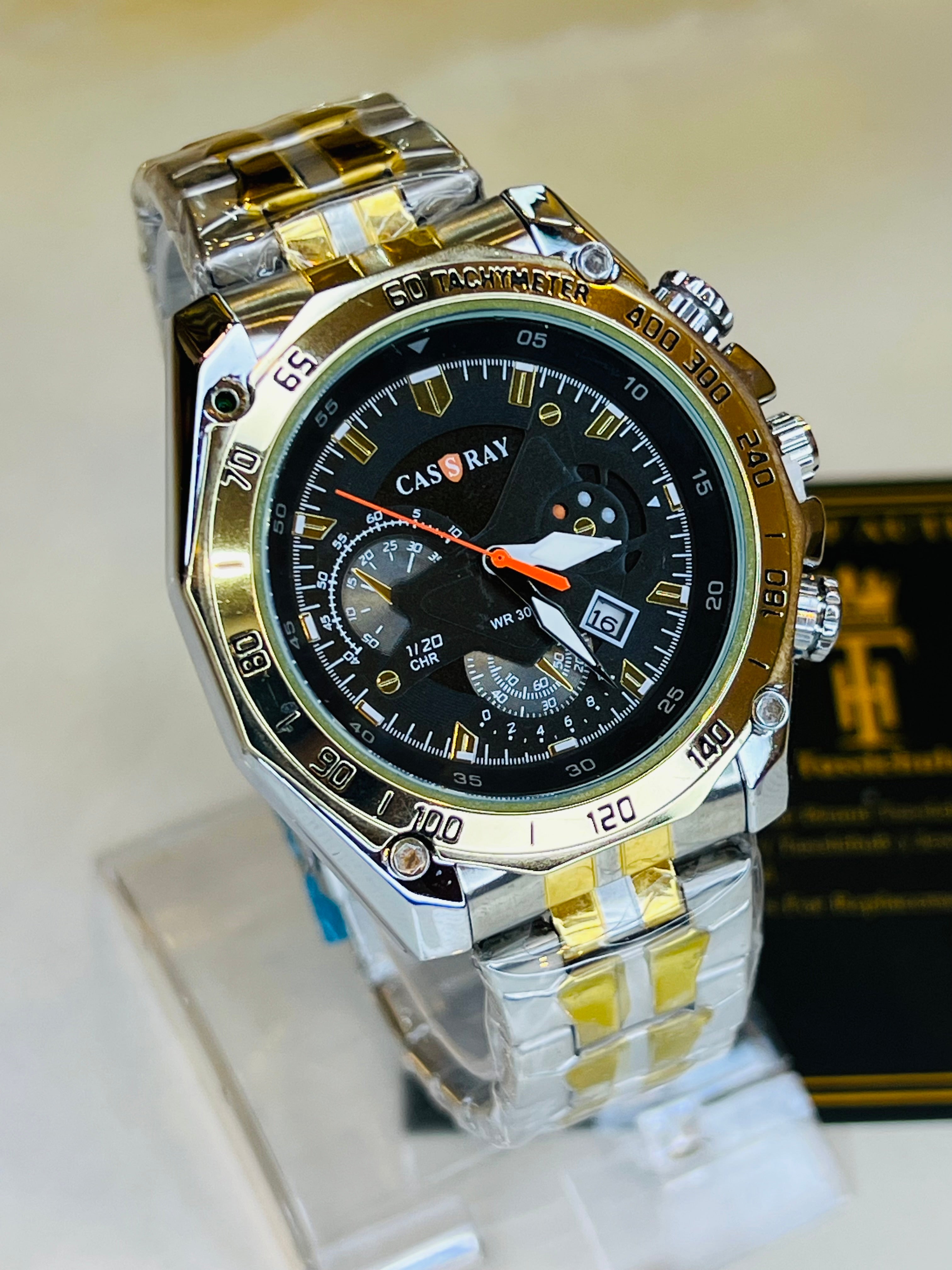 Tachy Two Tone Black Cassray Watch – TUSSLEHUB